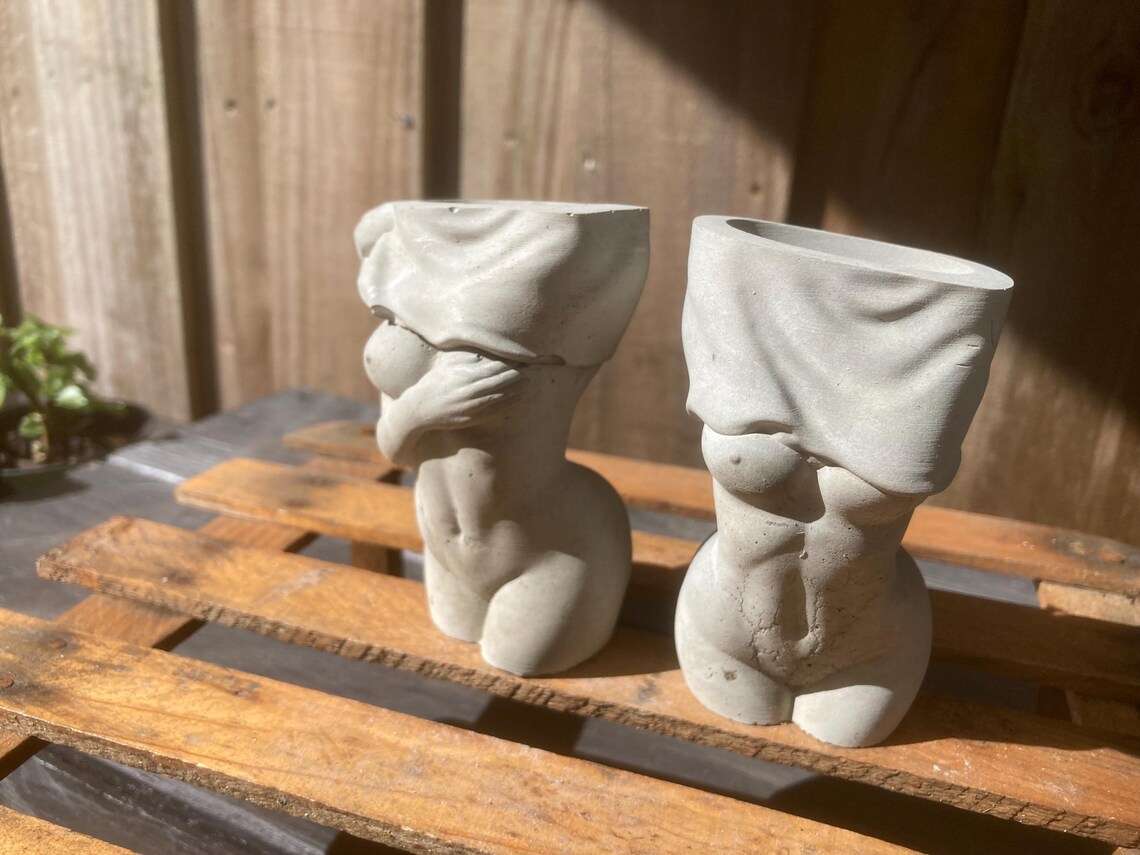 Concrete Goddess Pot Statue Vessel Small Each - Etsy