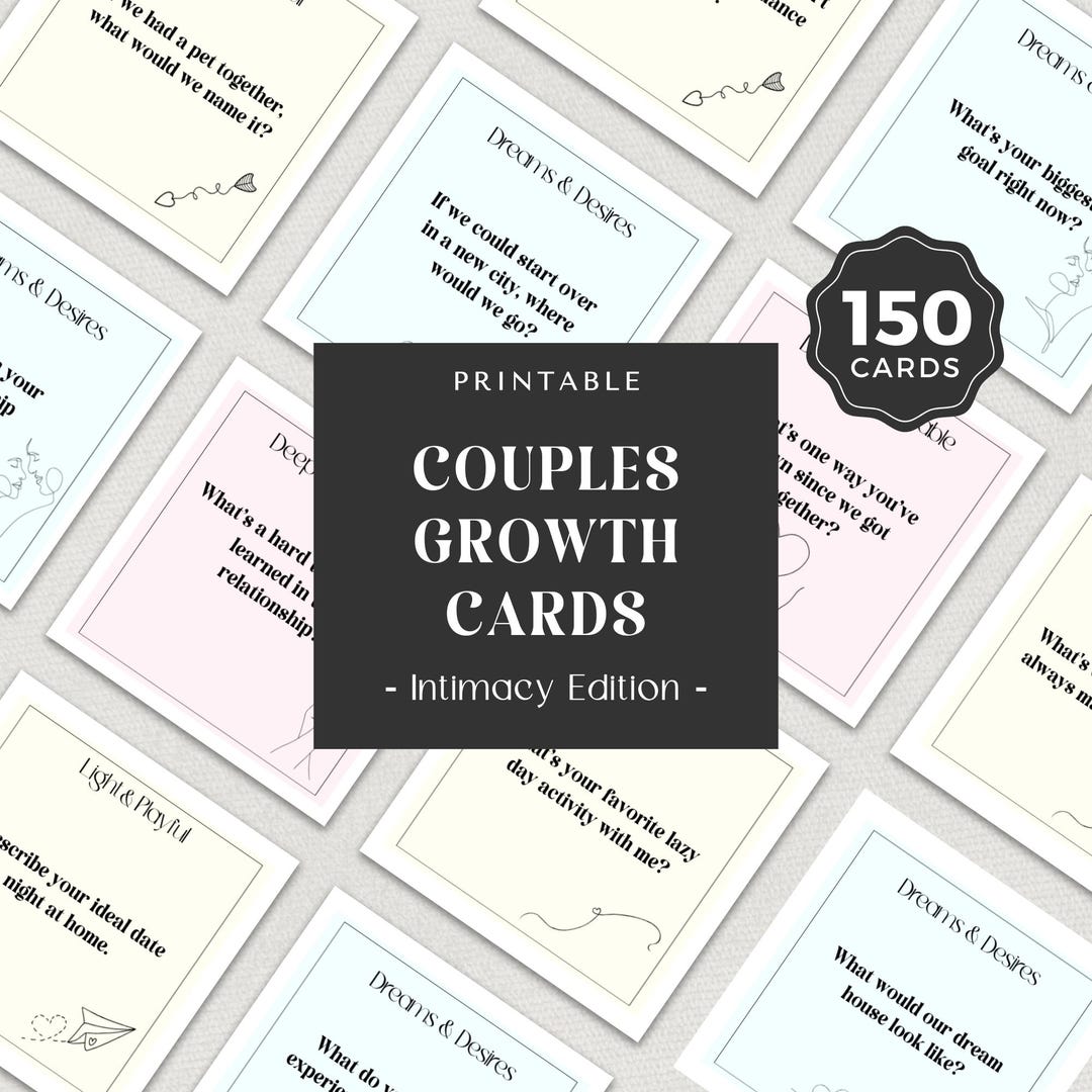 Intimacy Card Game for Couples – 150 Printable Conversation Prompts ...