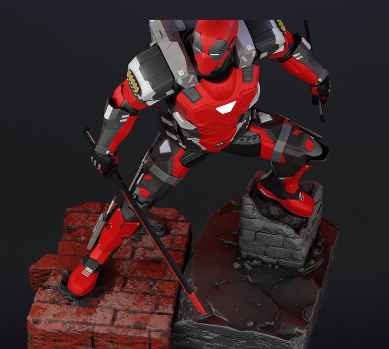Armorized Deadpool 3D Printable STL File Unique Model for Collectors - Etsy