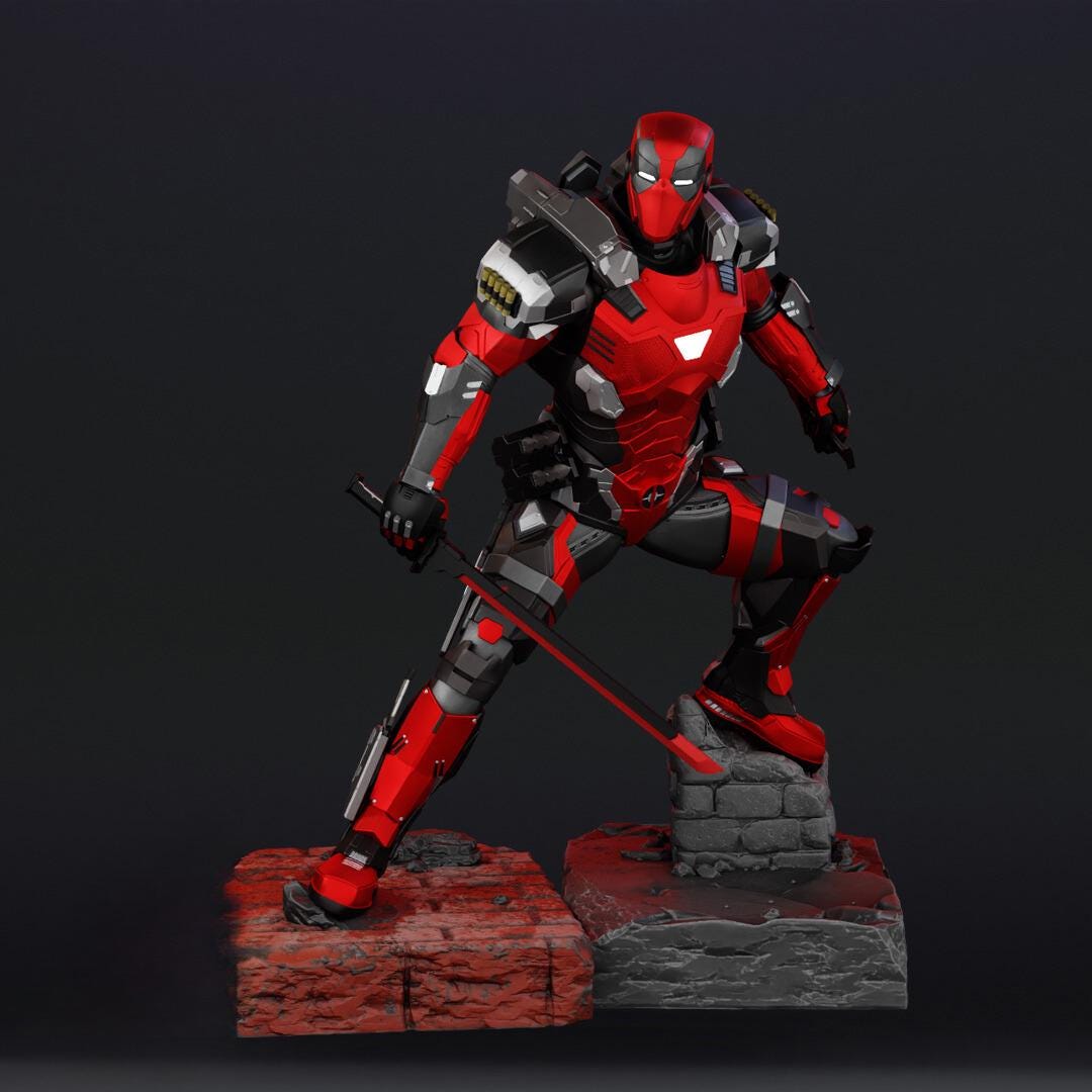 Armorized Deadpool 3D Printable STL File Unique Model for Collectors - Etsy