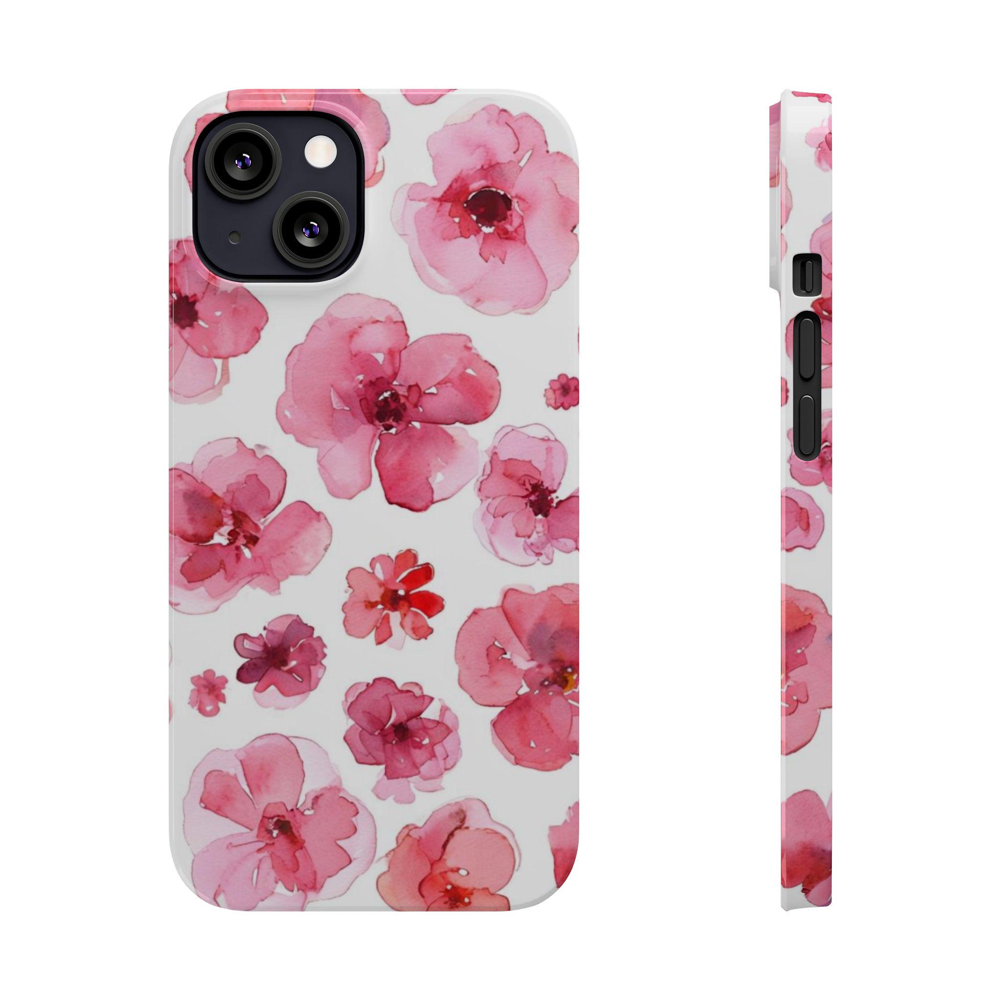 Cute Pink and Red Rose Phone Case, Slim Phone Covers for iPhone 16's ...