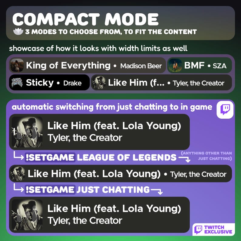 Now Playing Spotify Widget: Streamelements, Twitch, Chat Reactions - Etsy