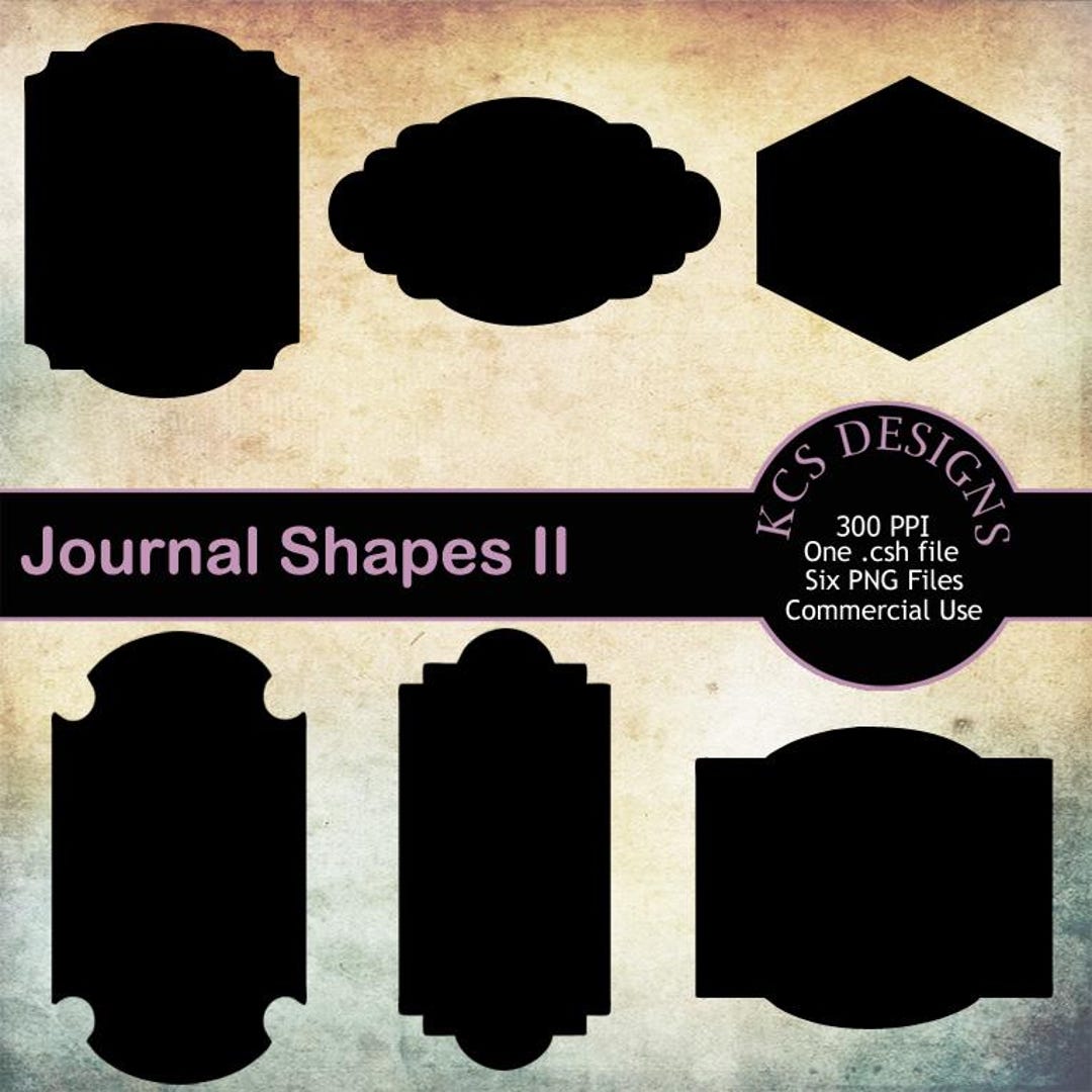 Journal Shapes II, Digital Scrapbook Page Journal Shapes, Commercial ...