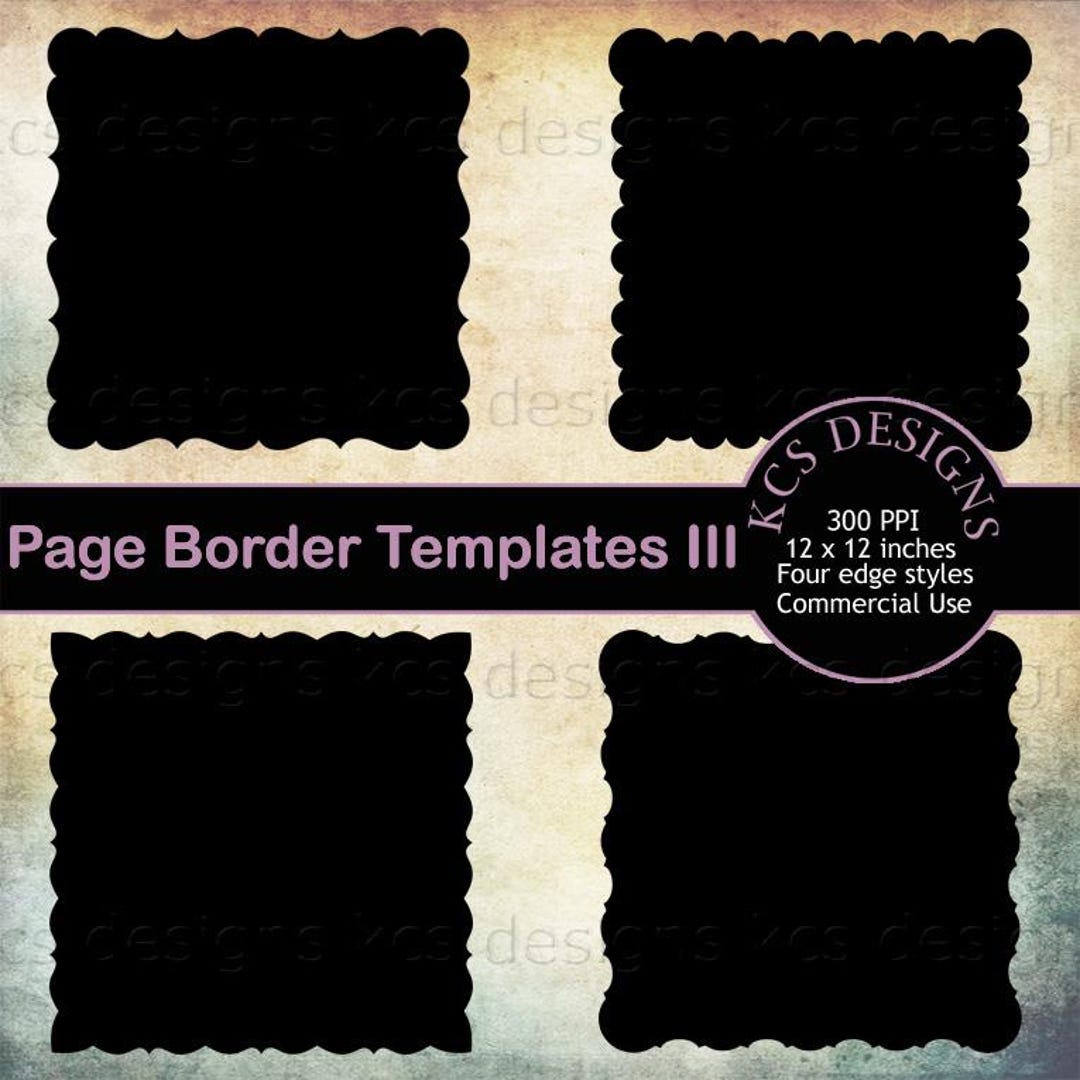 Scrapbook Page Border Templates: Full Page DIY Frames (digital Download ...