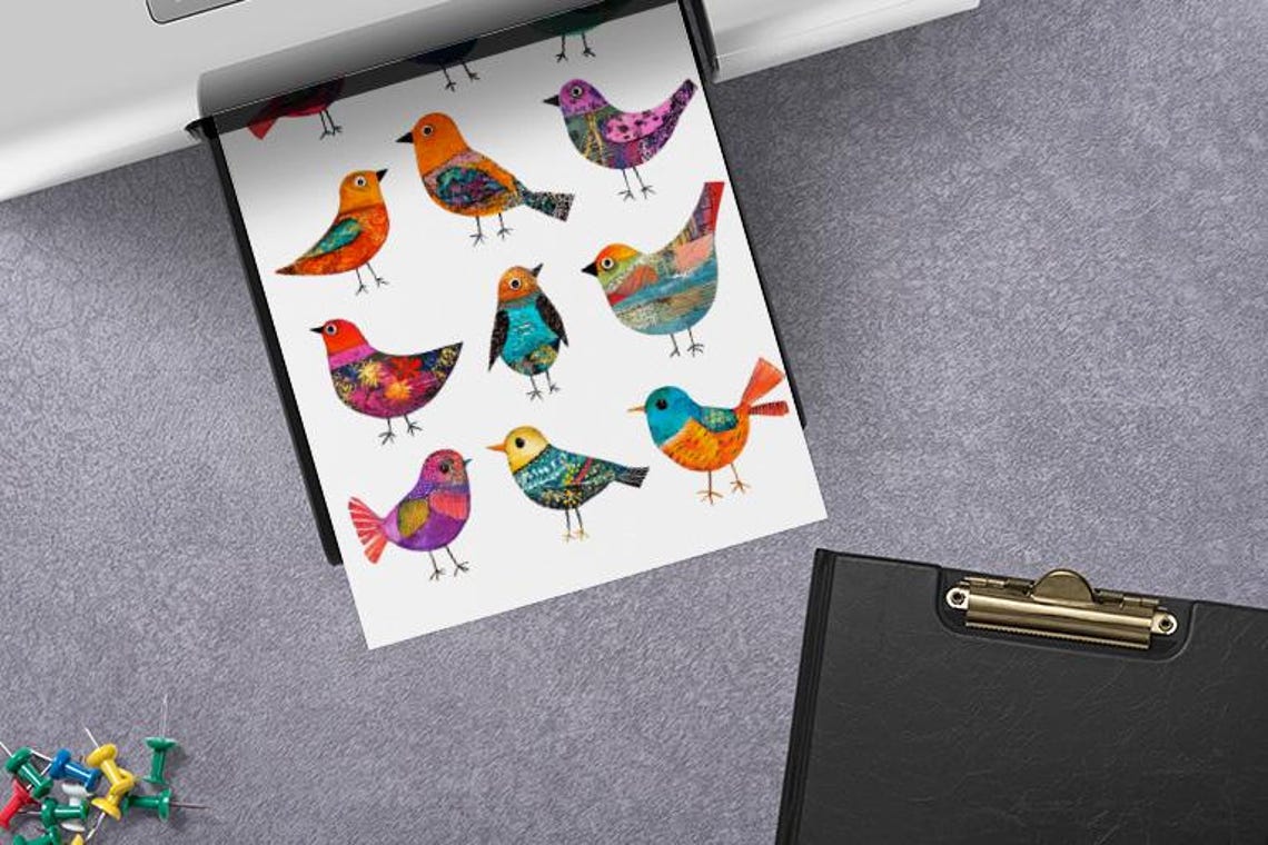 Whimsical Birds I Fussy Cuts: Junk Journal Ephemera (digital Download ...