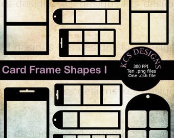 Card Frame Shapes: Digital Scrapbook Templates (PNG, CSH) - Etsy