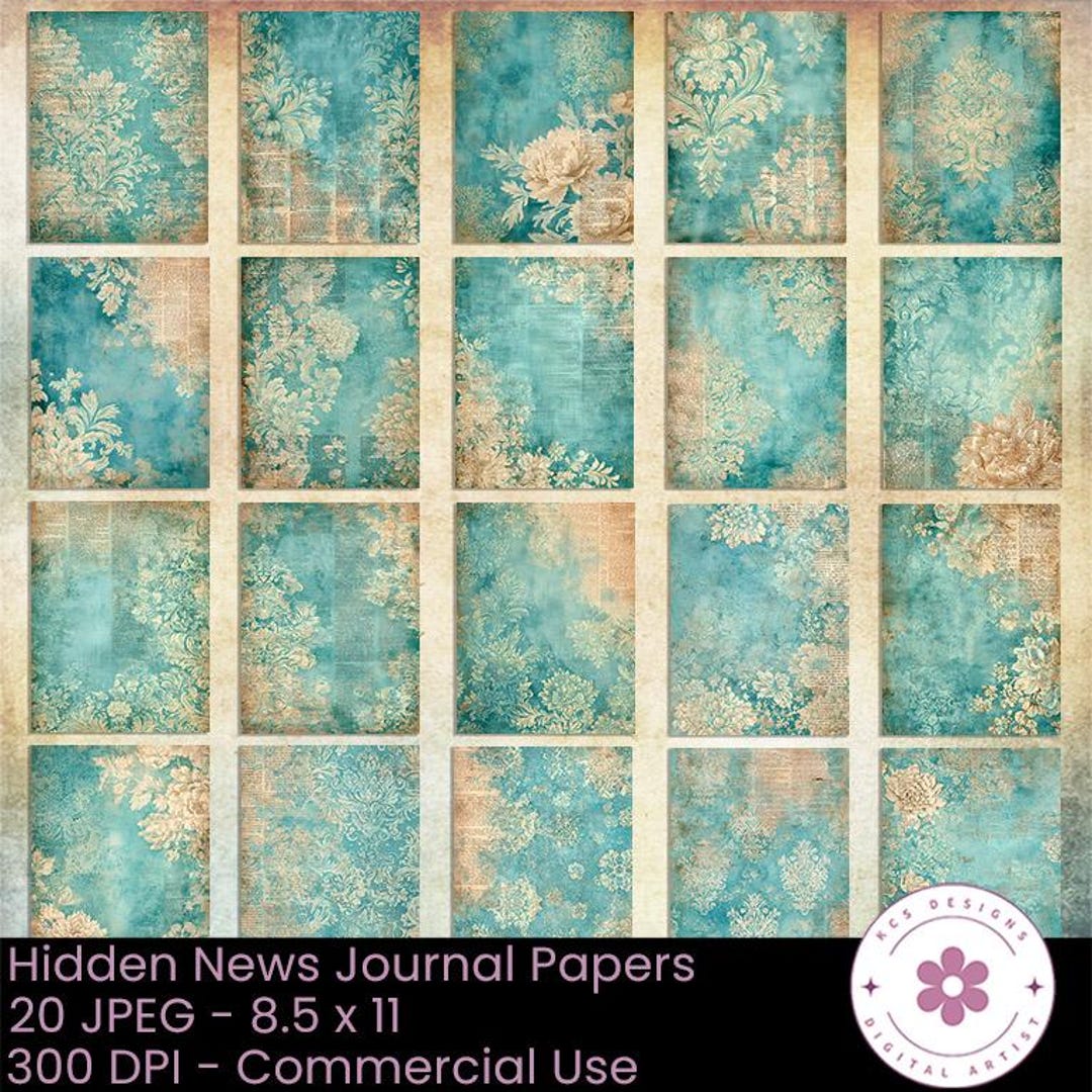 Hidden News Journal Papers, Layered Collage Backgrounds (digital ...