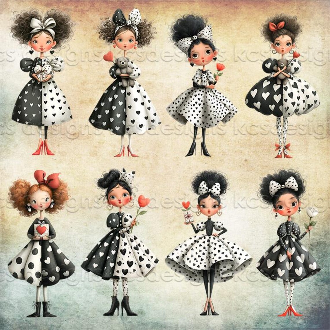 Heartbreaker Society Clip Art – Sassy Valentine Girls, Crafting ...