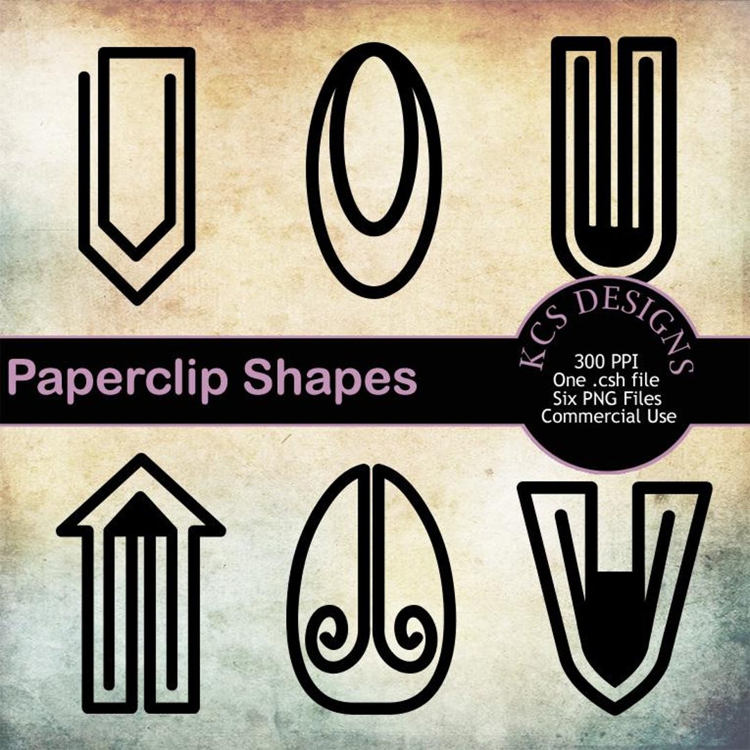 Paperclip Shapes, Photoshop Shapes, Scrapbook Element, Craft Element - Etsy