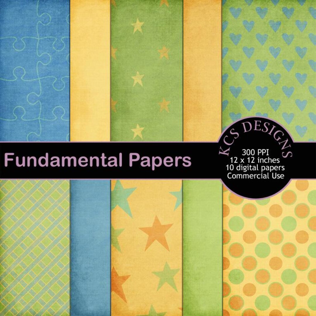 Fundamental Paper Pack, Digital Scrapbook Paper, Seamless Paper, Photo ...