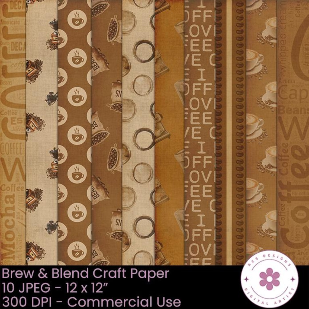 Brew & Blend Craft Papers, Printable Scrapbook and Card Making Papers ...