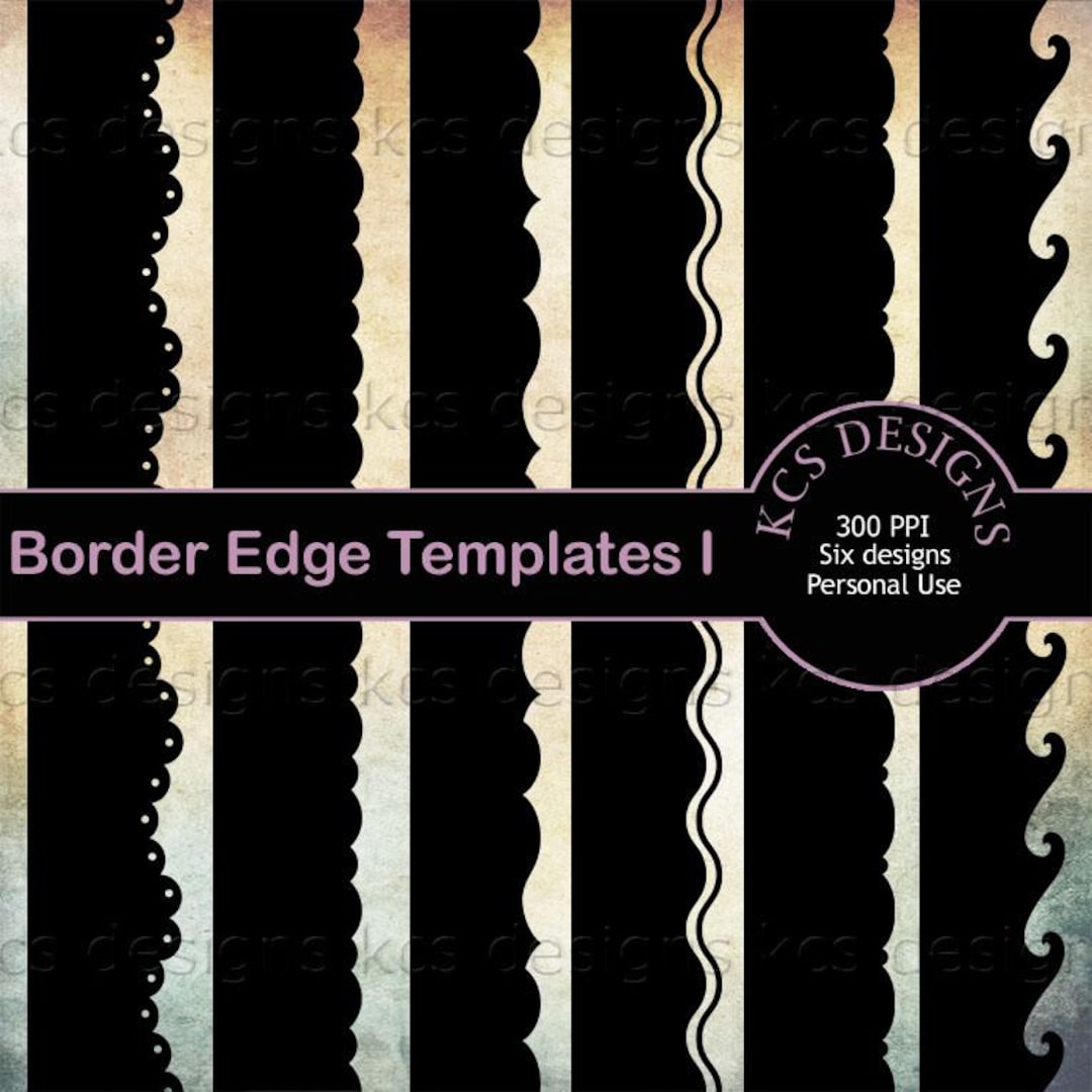 Edge Border Templates I, Digital Scrapbook Pages, Decorative Edge ...