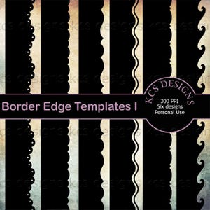 Edge Border Templates I, Digital Scrapbook Pages, Decorative Edge ...