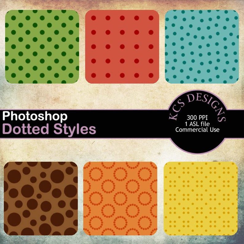 Photoshop Dotted Paper Styles for Commercial Use | Seamless Design in ...