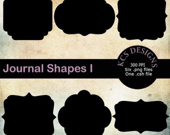 Journal Shapes I: Digital Scrapbook Templates (PNG, CSH) - Etsy
