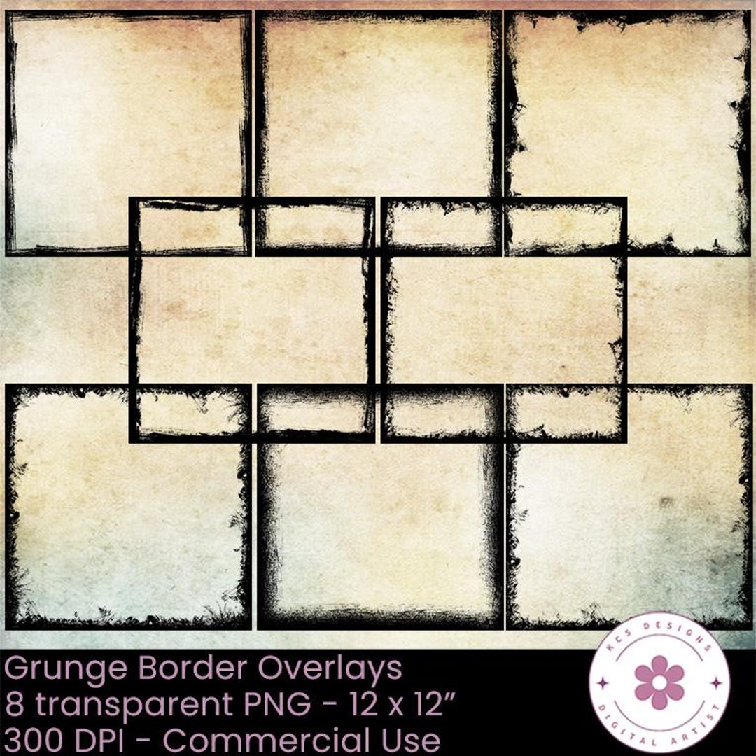 Grunge Overlays I, Edge Border, Paper Enhancement (digital Download) - Etsy