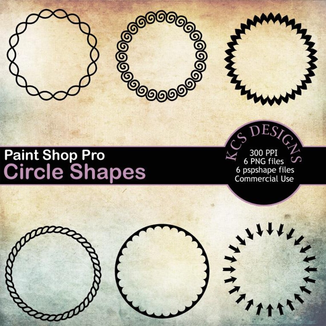 Paint Shop Pro Circle Shapes for Digital Scrapbooking | Commercial Use ...