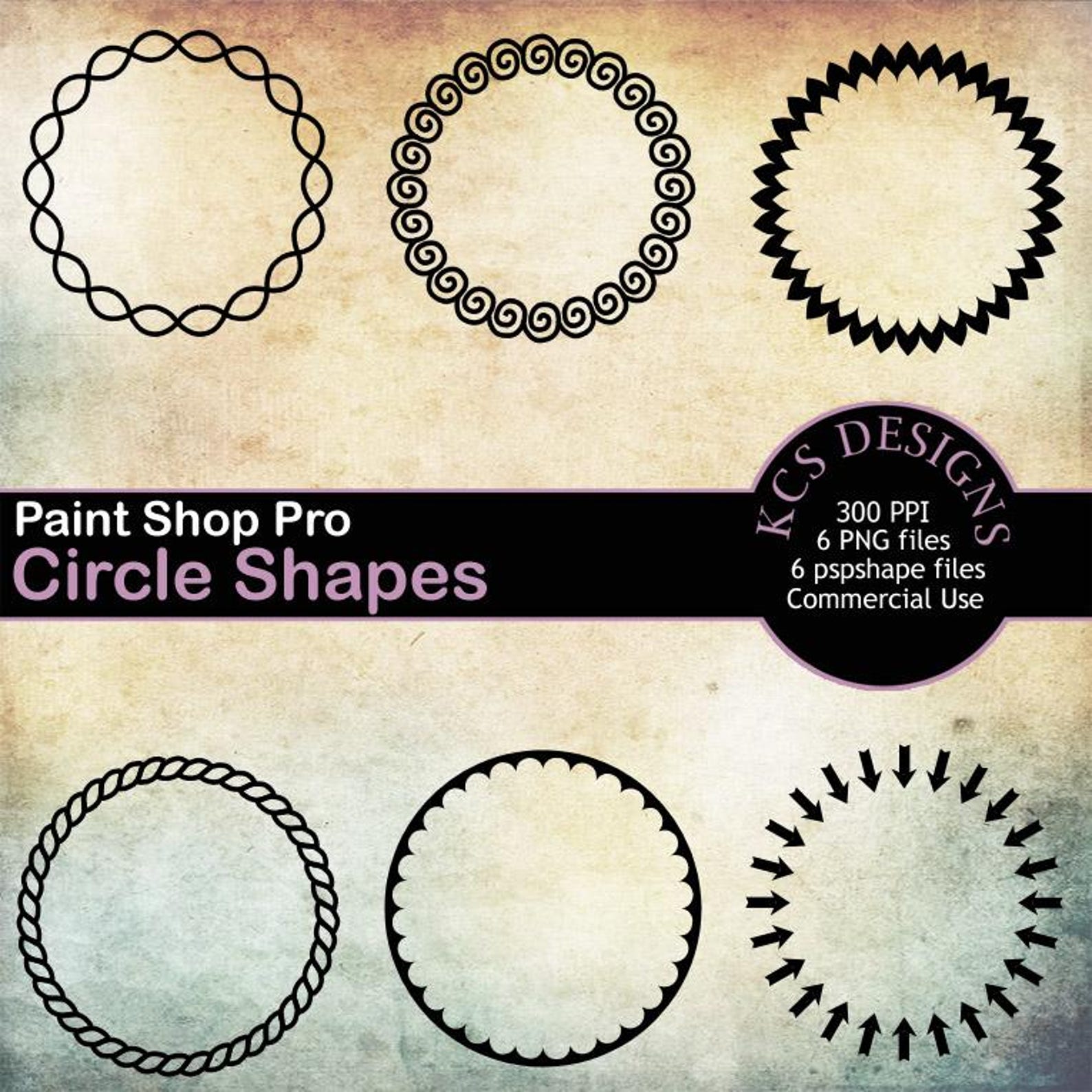 Paint Shop Pro Circle Shapes for Digital Scrapbooking | Commercial Use ...