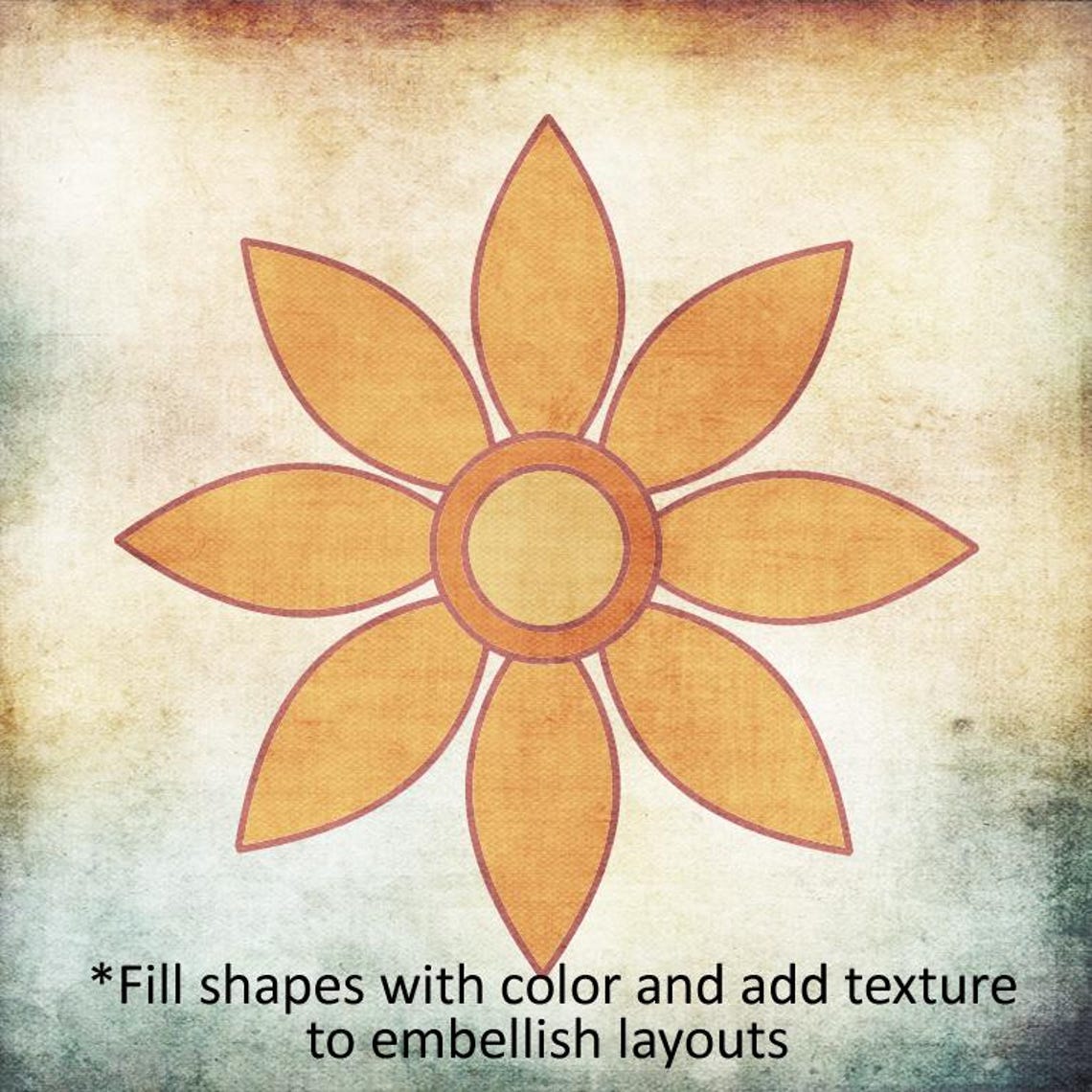 Photoshop Flower Shapes I for Digital Scrapbooking | Commercial Use Shapes | Digital Template ...