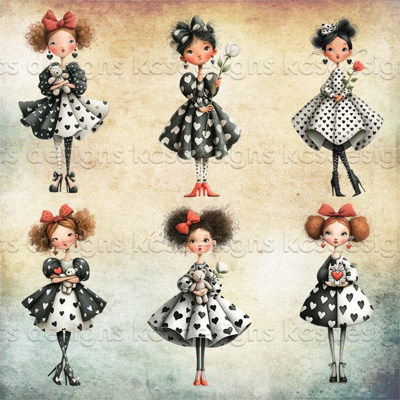 Heartbreaker Society Clip Art – Sassy Valentine Girls, Crafting ...