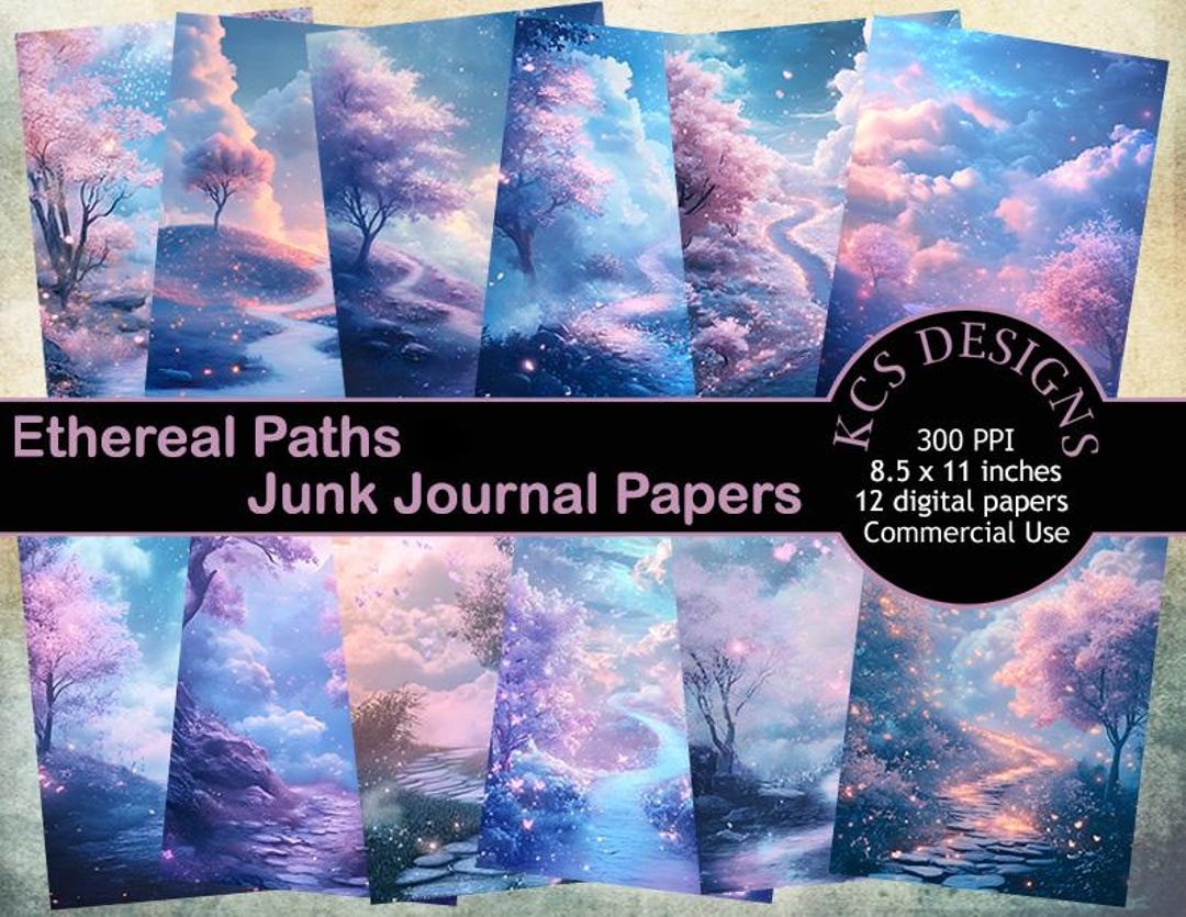 Ethereal Path Junk Journal Papers, Whimsical Papers, Scrapbook Papers ...
