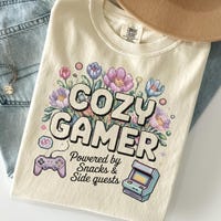 Kawaii Gamer Shirt, Cozy Video Game Tee Pastel Cute Reading Shirt Gift ...