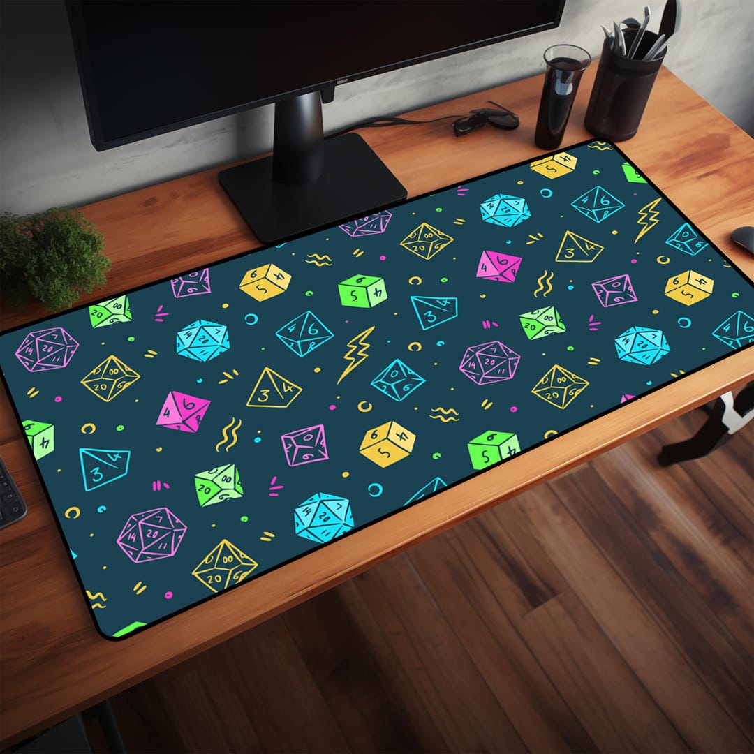 Colorful RPG Dice Gaming Desk Mat Dnd Accessories for Dungeon Masters ...