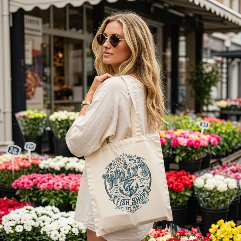 Stardew Valley Tote Willys Fish Shop Pelican Town Gamer Gift Cozy ...