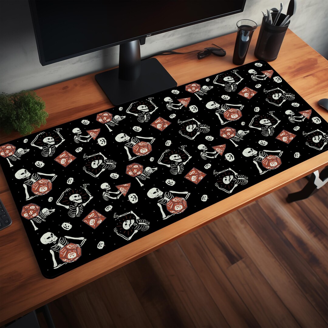 Skeleton Dnd Gaming Desk Mat RPG Dice Design Dungeon Master Gift Large ...