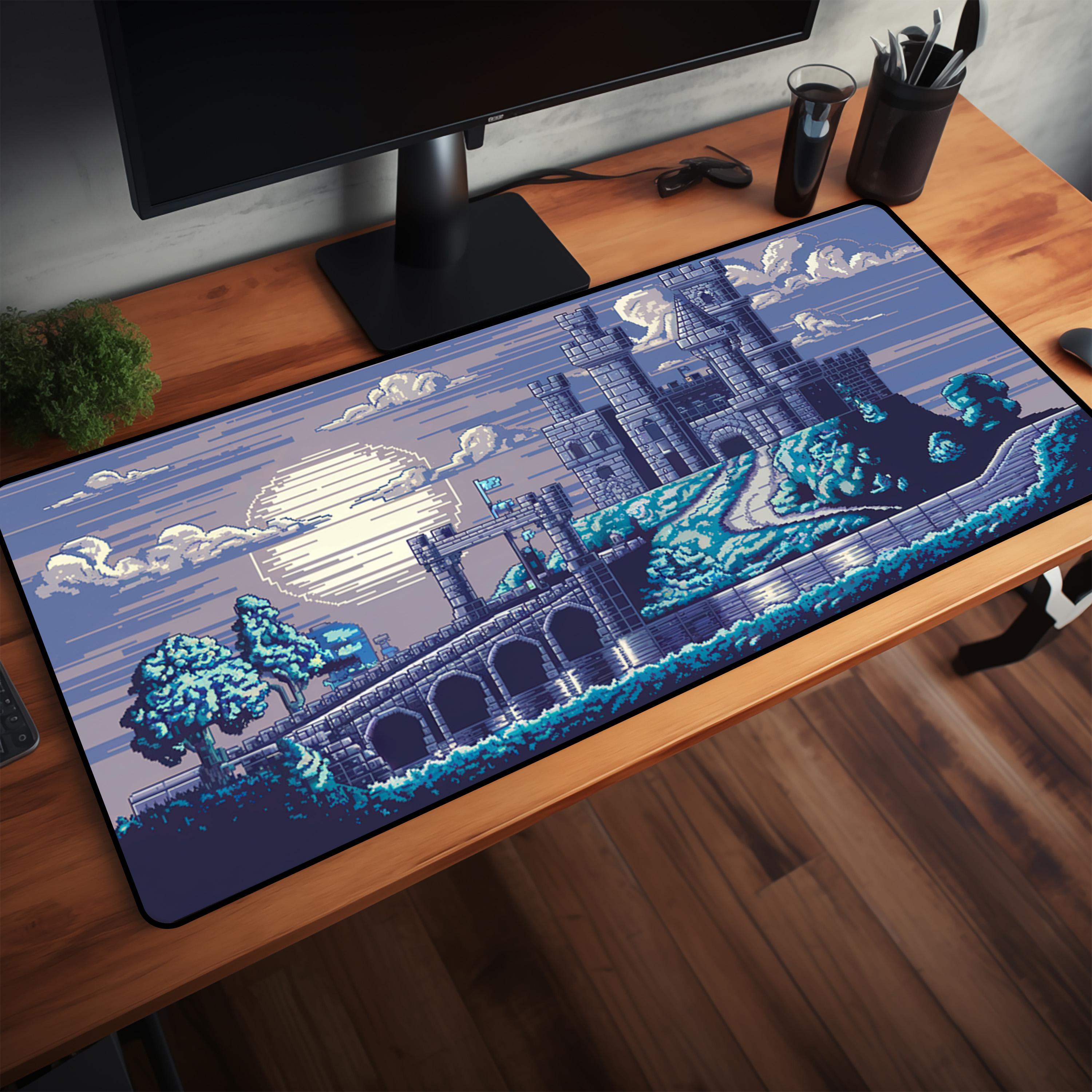 Castlecore Gaming Desk Mat Pixel Art Large Mouse Pad Aesthetic ...