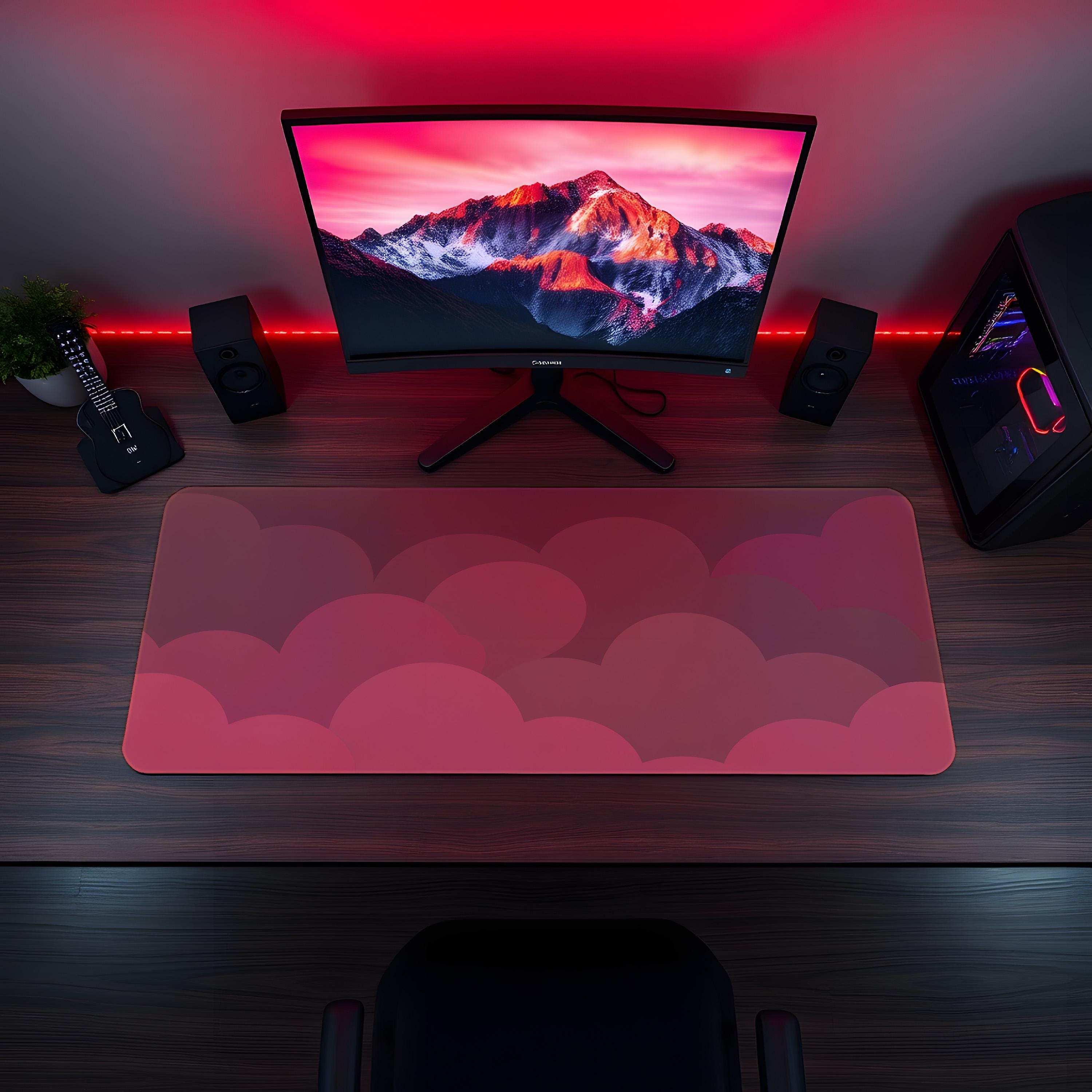 Red Cloud Desk Mat, Cute Desk Pad, Cozy Gamer Mousepad, Aesthetic ...