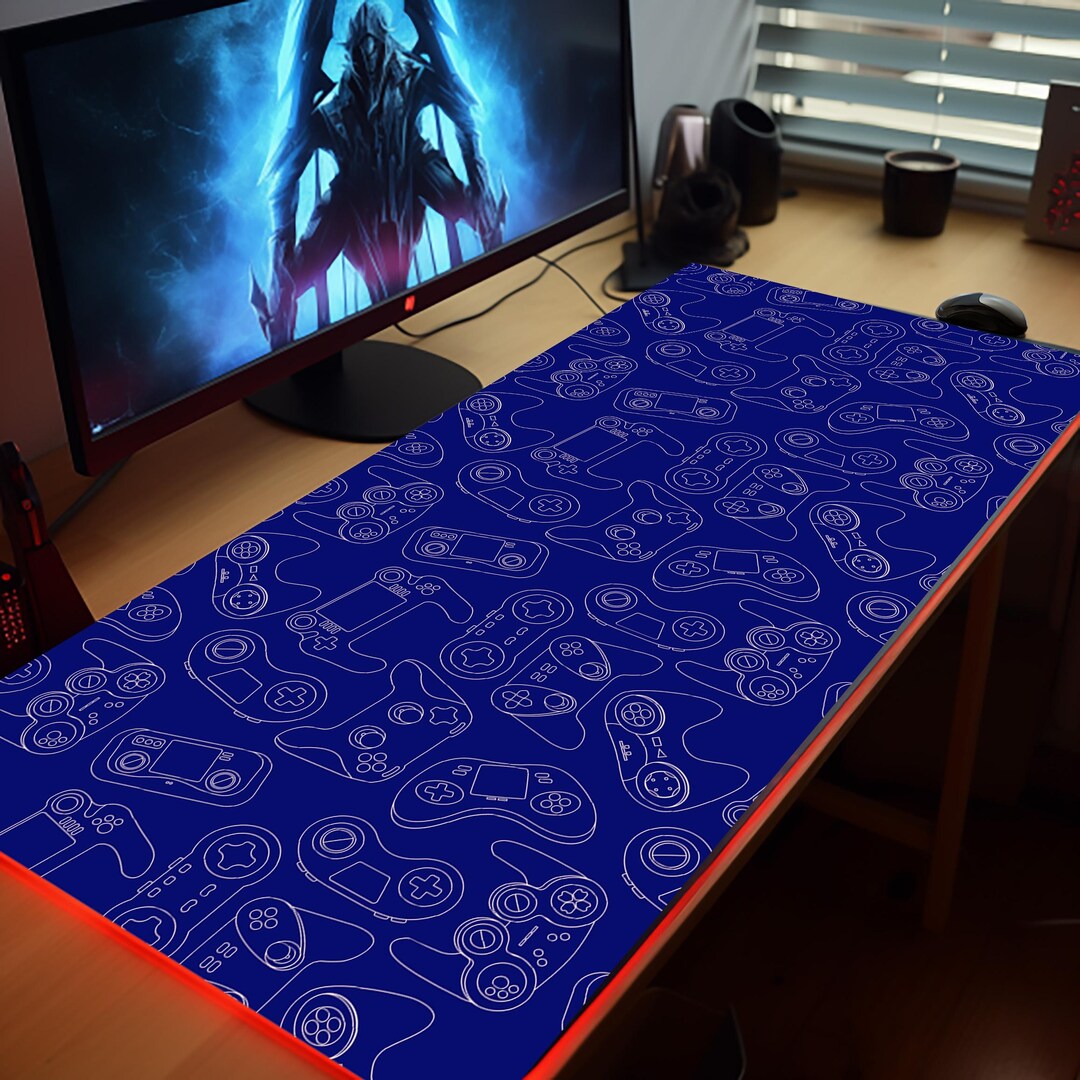 LED Retro Gaming Mouse Pad, Light-up Desk Mat With Non-slip Base, Large ...