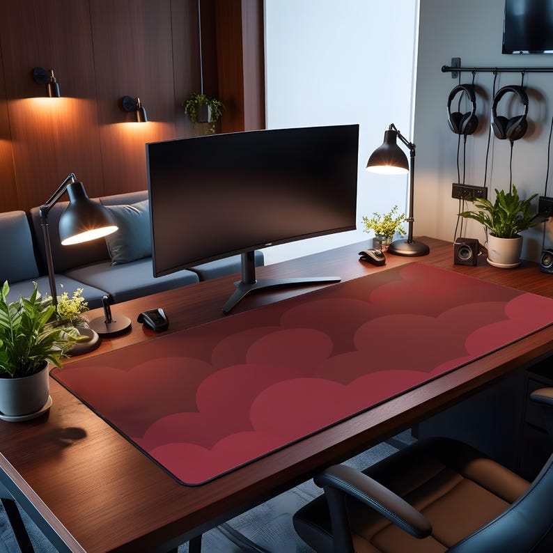 Red Cloud Desk Mat, Cute Desk Pad, Cozy Gamer Mousepad, Aesthetic ...