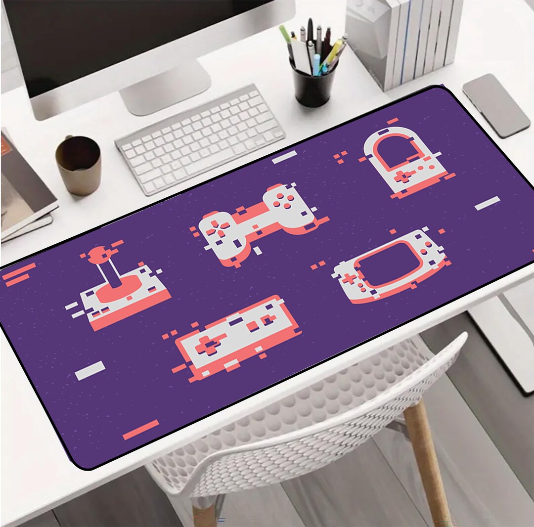 Retro Gaming Desk Mat Arcade Controller Desk Pad Pixel Art Mouse Pad ...
