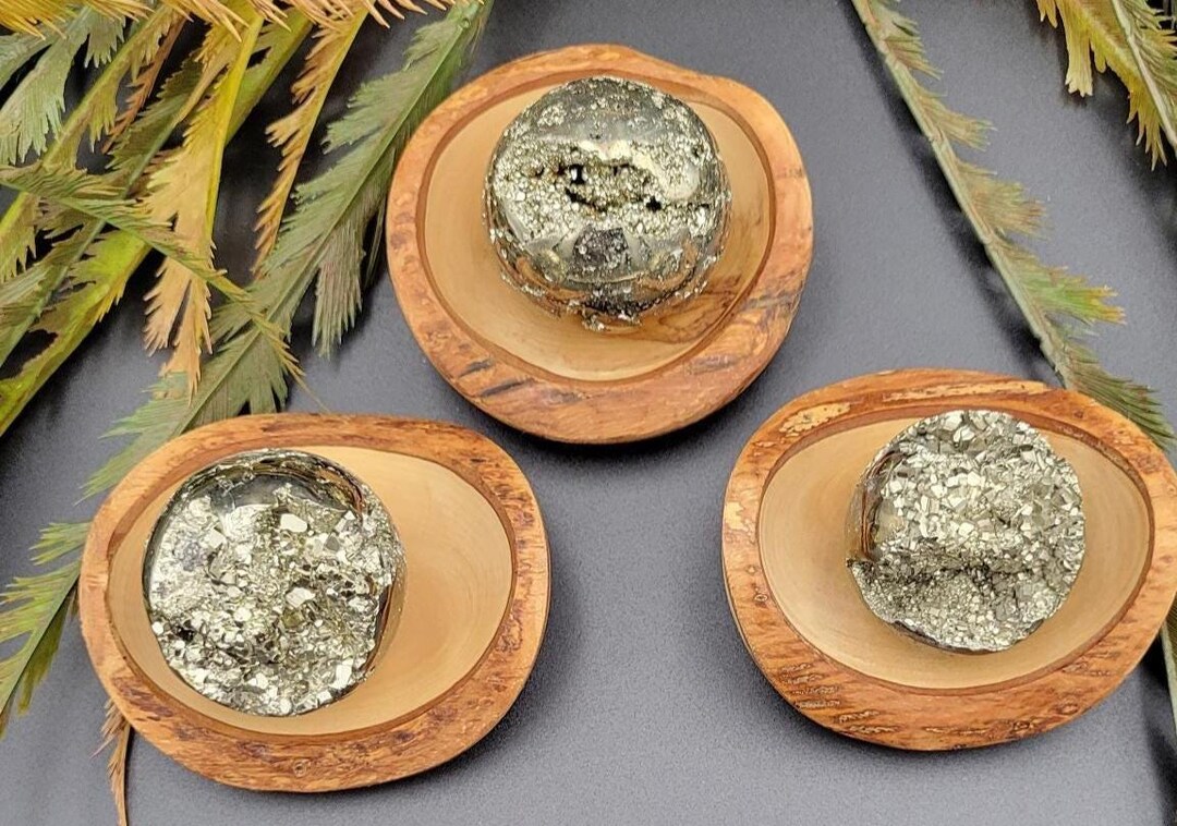 Pyrite Partial Rough-cut Spheres - Etsy