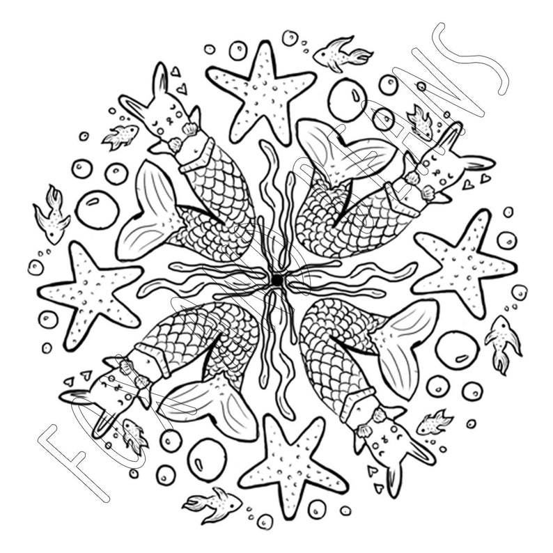 Merbunnies Mermaid Bunny Rabbit Fish Printable - Etsy