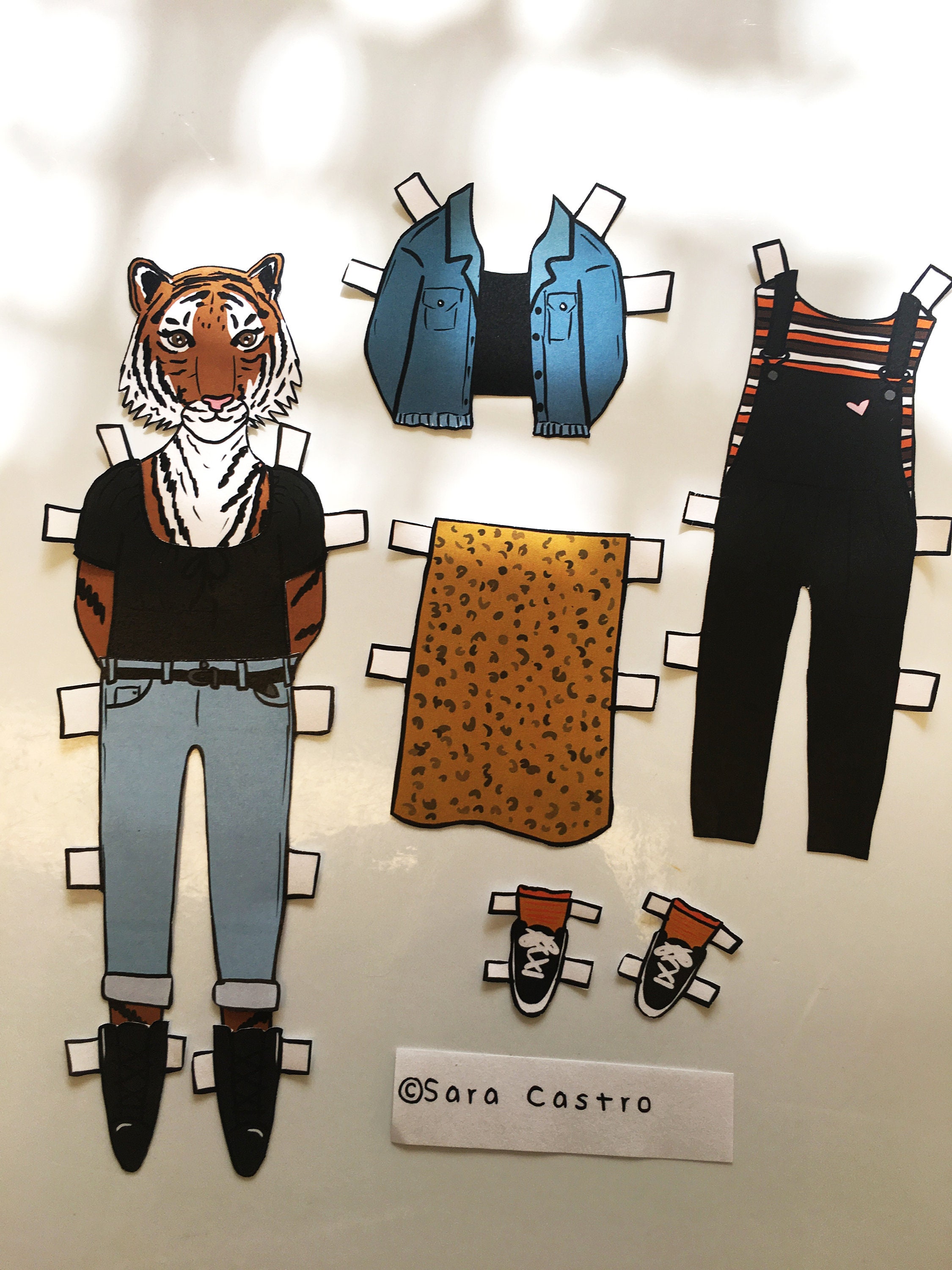 Lauren Tiger Paper Doll download and print PDF file Cute | Etsy