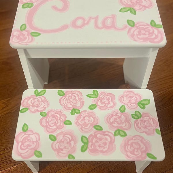 Hand Painted Stool - Etsy