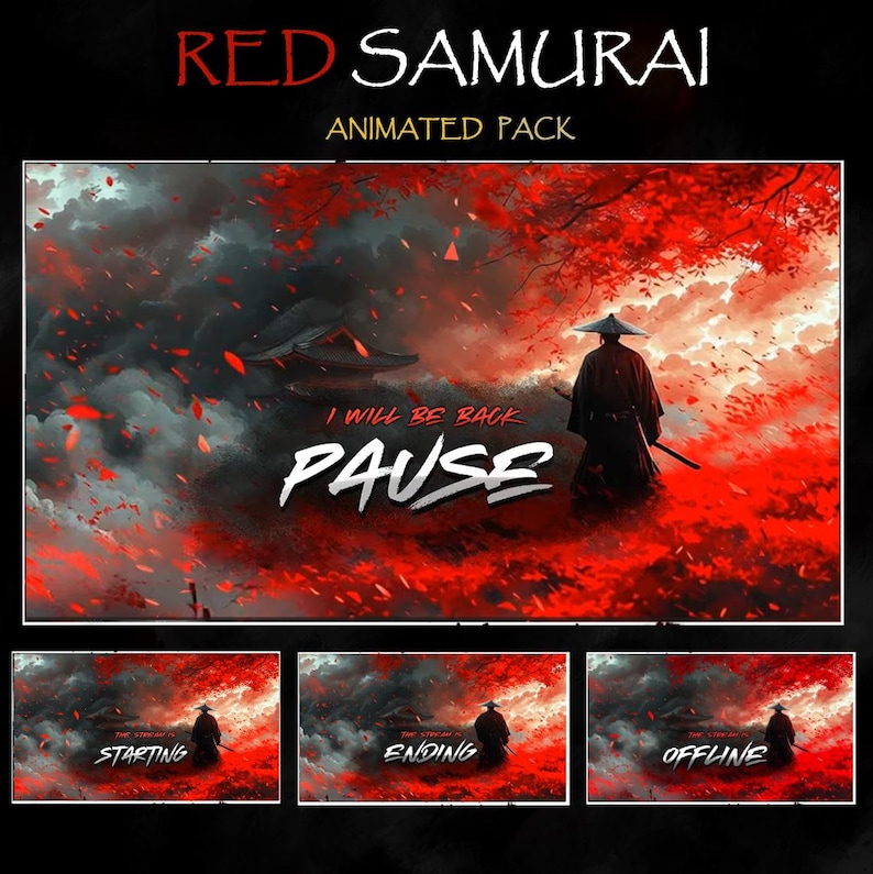 Animated Samurai Stream Pack: Twitch Overlay and Alerts (PDF Tutorial ...