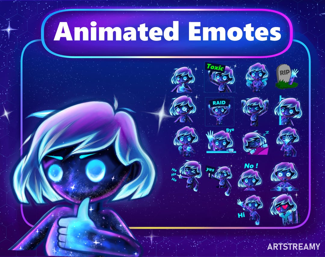 Galaxy Girl 18 Animated Emotes, Twitch Emotes, Emotes Twitch, Animated ...