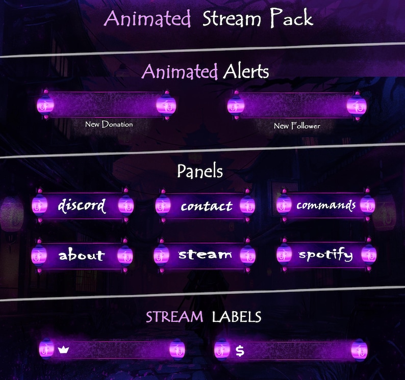 Animated Raven Stream Overlay Package: Purple Twitch Theme - Etsy