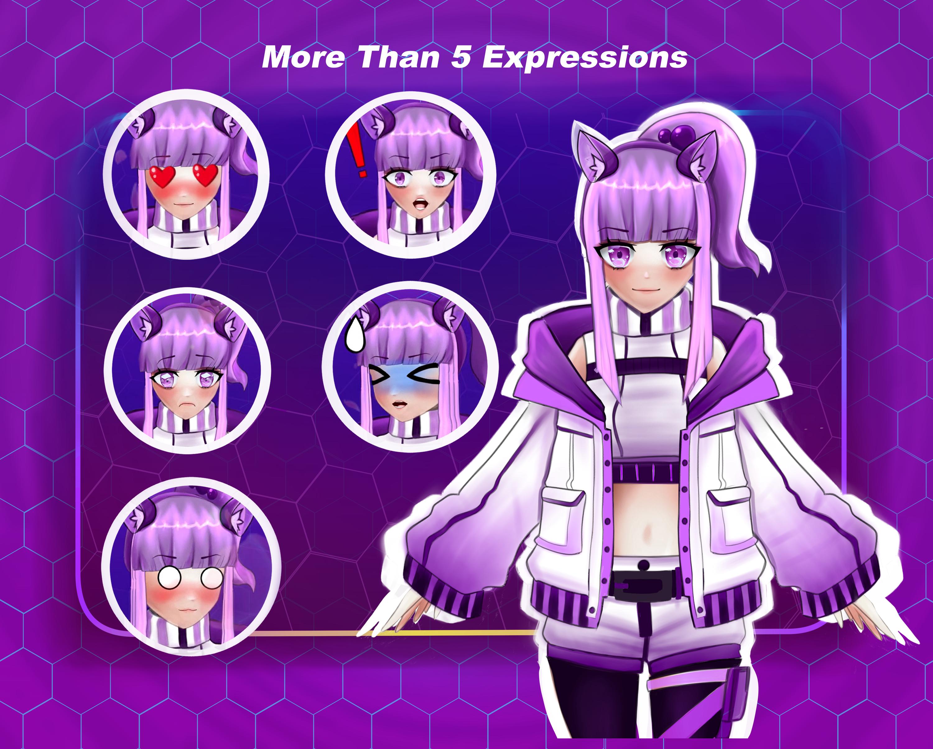 Live2d Vtuber Model for Commercial Use Magic Purple Vtuber ready to Use ...