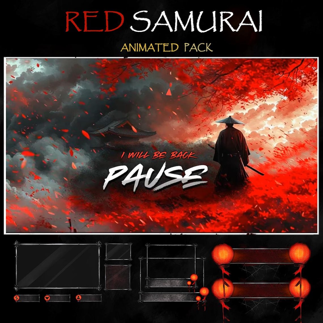 Animated Samurai Stream Pack: Twitch Overlay and Alerts (PDF Tutorial ...