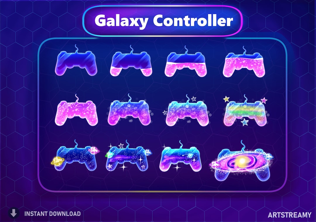 Galaxy Controller Twitch Sub Badges: Cosmic Gamer Subscriber Badges ...