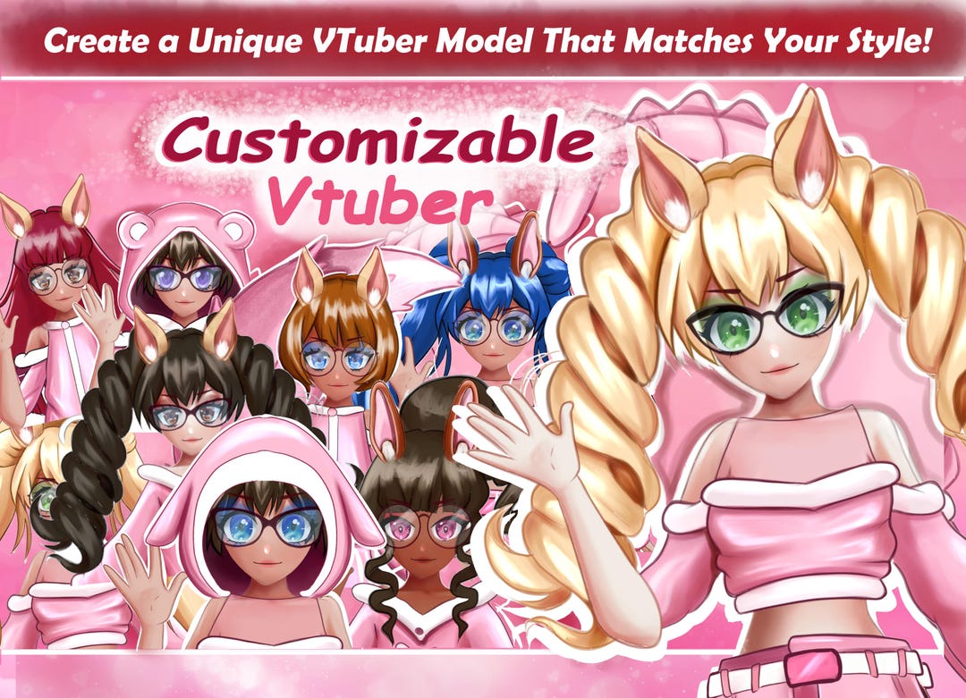Customizable Vtuber Model Vtuber Makeover Fully Customizable Premade ...
