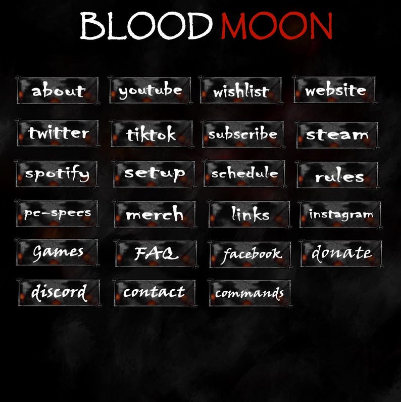 Blood Moon Animated Stream Pack | Samurai Twitch Overlay - Etsy UK