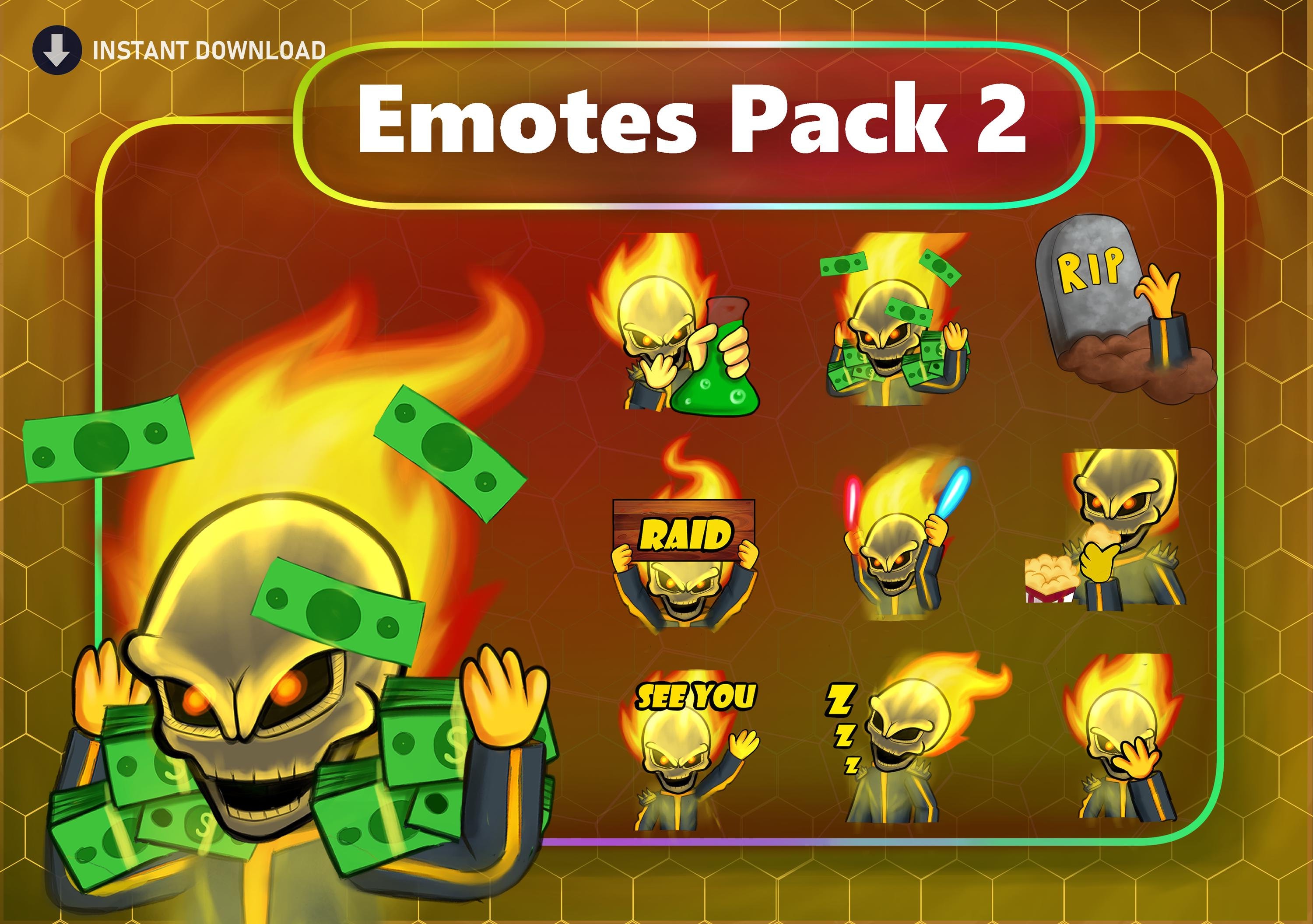 Animated Skull Fire Twitch Emotes Pack 2, Animated Twitch Emotes ...