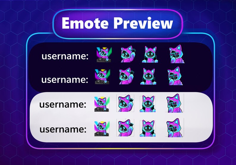 Neon Hoodie Animated Emotes Pack: Twitch/discord/kick Stream Emotes - Etsy