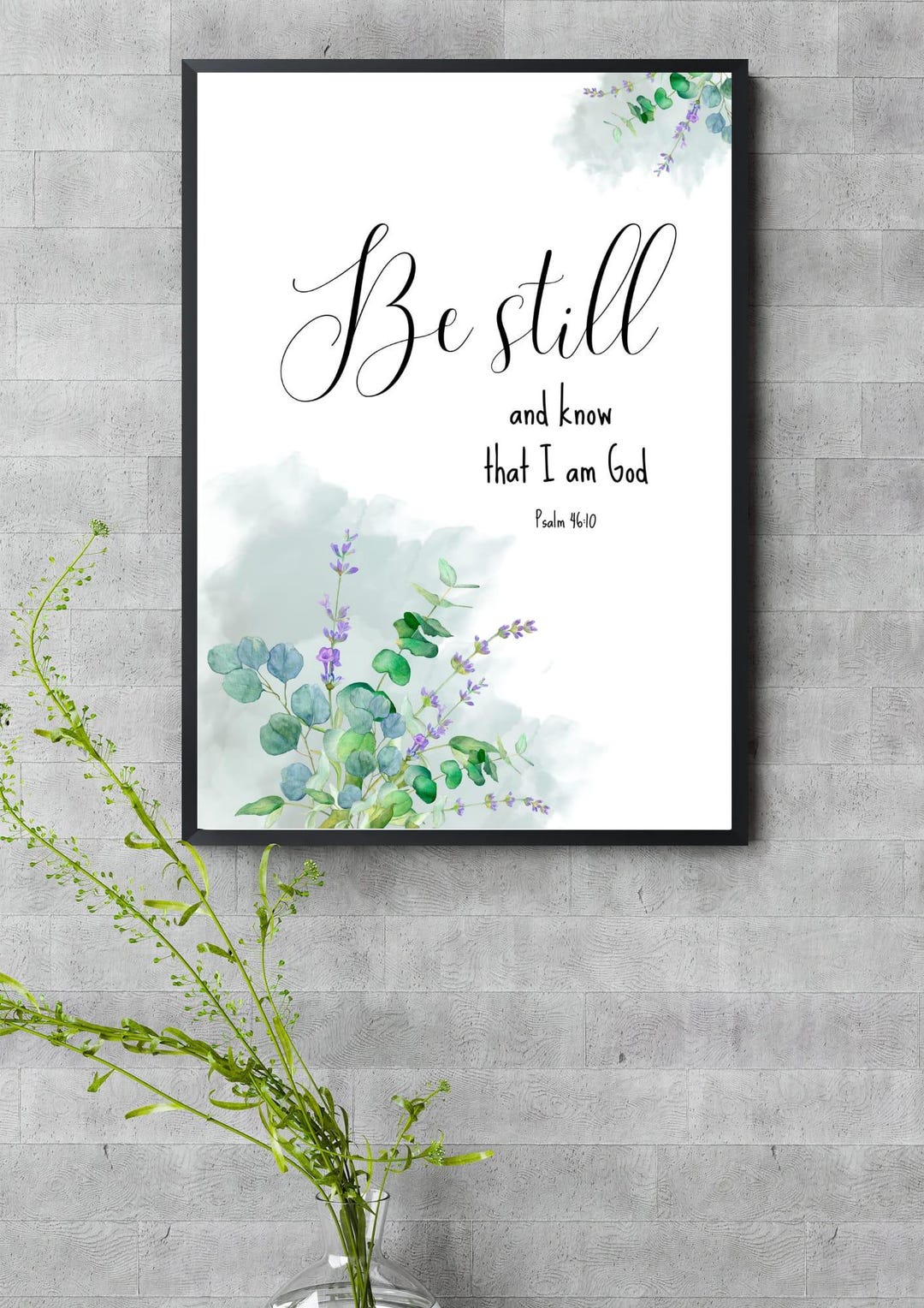 Eucalyptus Bible Poster, Green, Lavender, Vintage, Inspirational ...