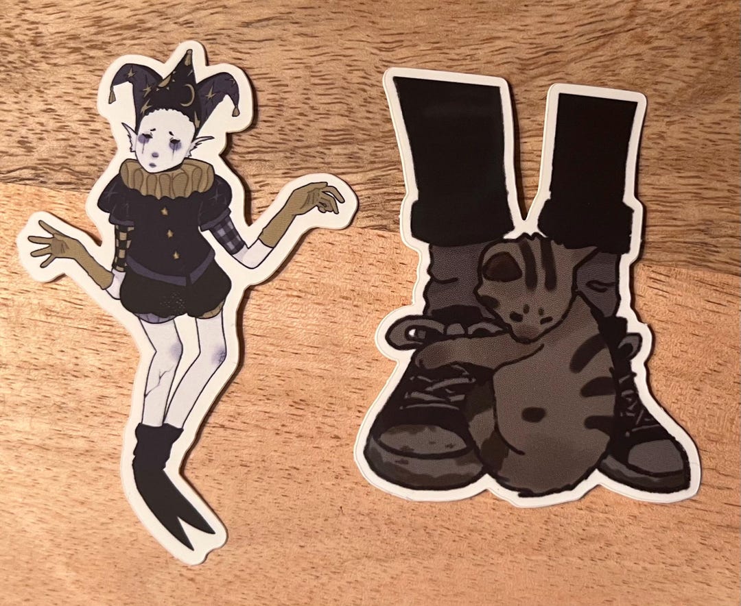 Laptop Stickers- Jester or Cat - Etsy